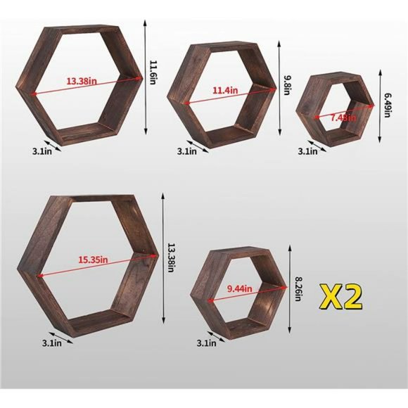 Wall Decor | Hexagon Floating Shelves Wall Mounted Wood Honeycomb Shelves Set Of 1 | Poshmark